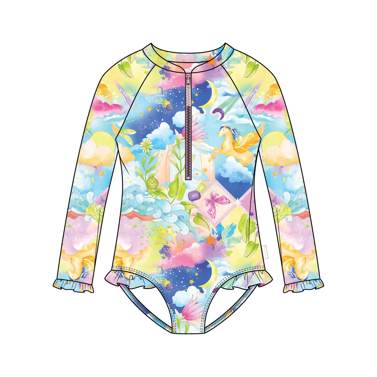 Girls Surrealism Zip Front Paddlesuit by Seafolly – Innocence and Attitude